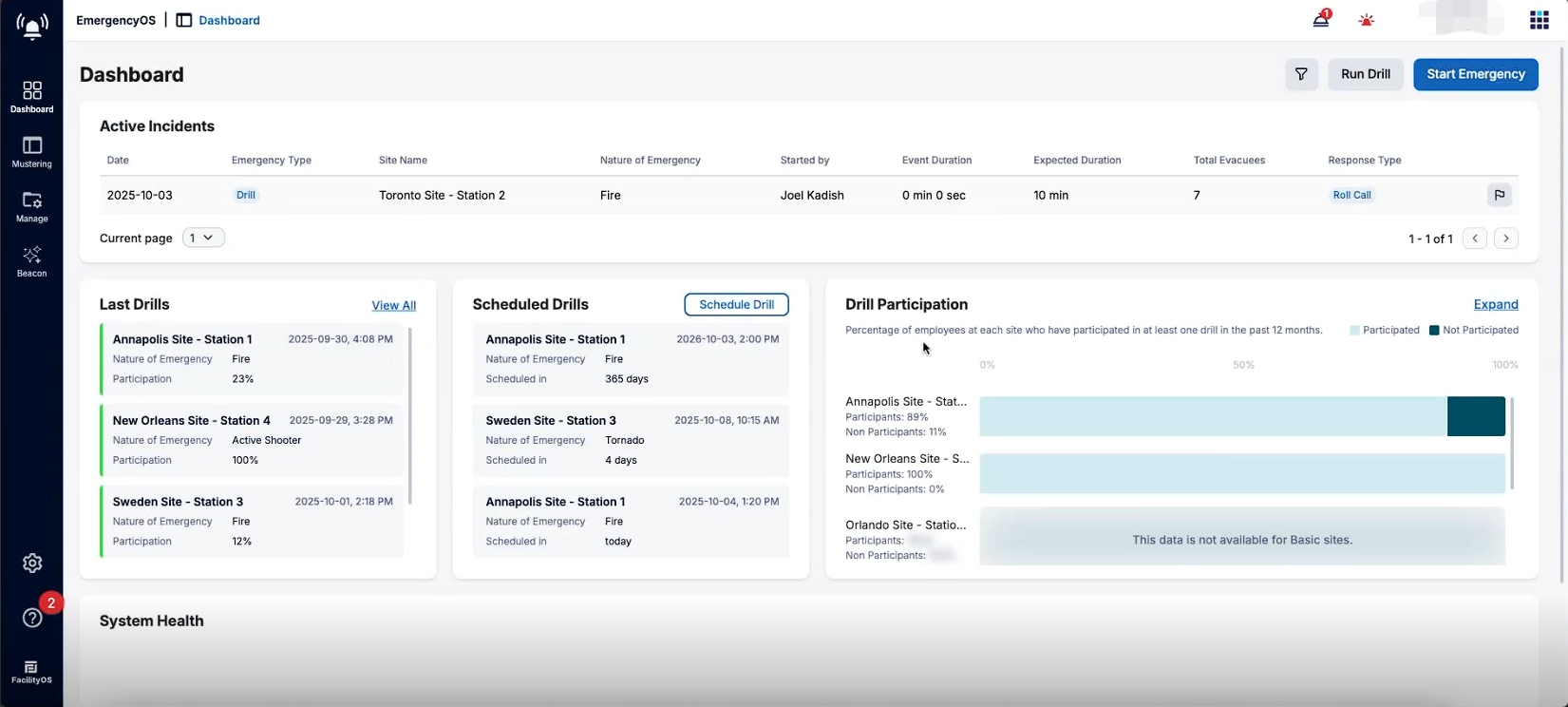 Using the EmergencyOS Dashboard – FacilityOS Help Center
